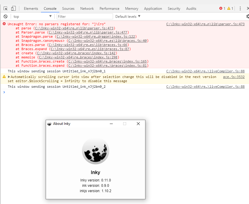 Failing to read files when path contains "]" symbol · Issue #187 · inkle/inky · GitHub