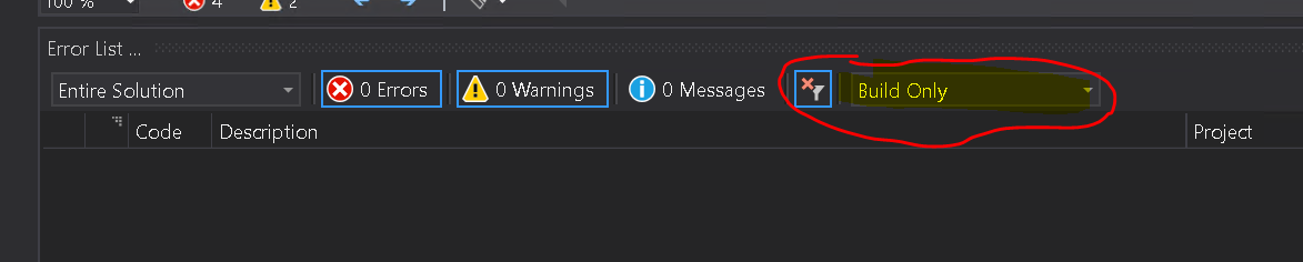 Update Build Error More Frequently When Build Intellisense Error Filter Is Selected Like When