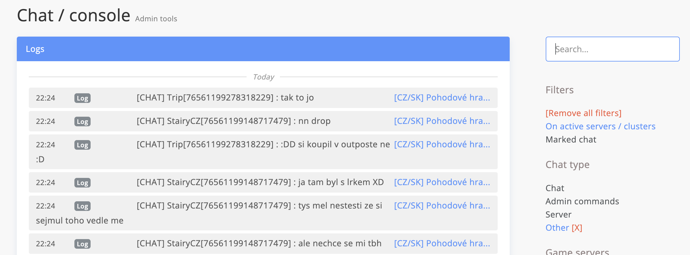 Chat parsing issue · Issue #386 · gameserverapp/Platform · GitHub