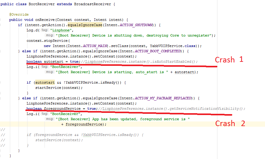 linphone crash when app wake up from background by FCM push · Issue ...