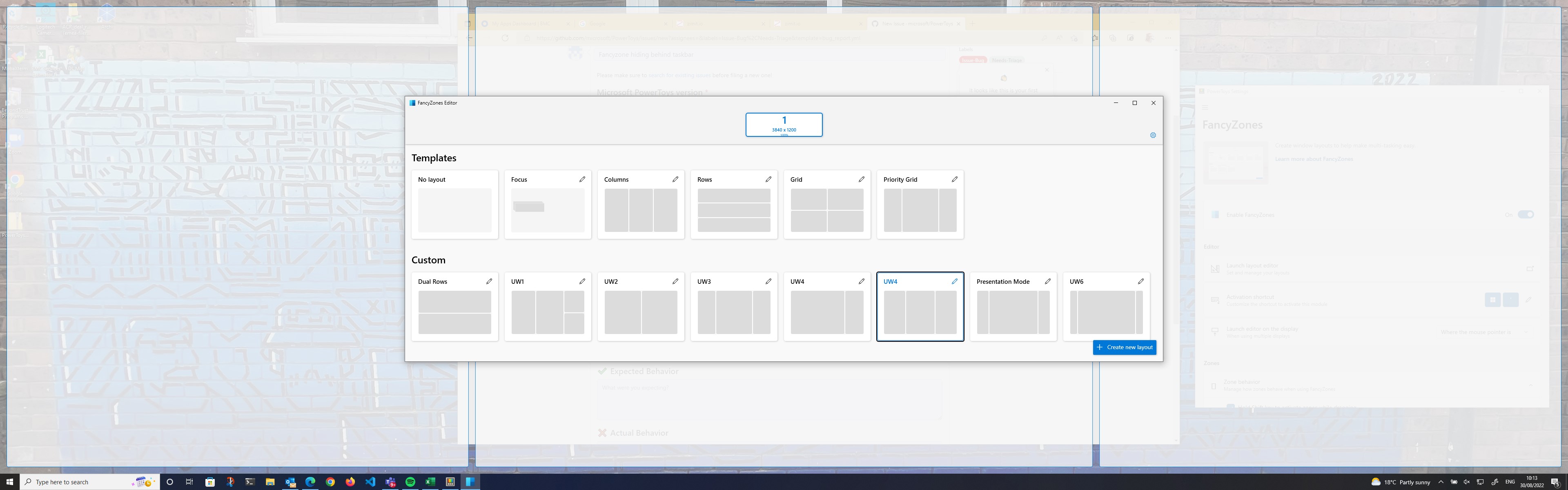 Fancyzone behind Windows Taskbar, not defined as per Zone Editor · Issue #20160 · microsoft ...