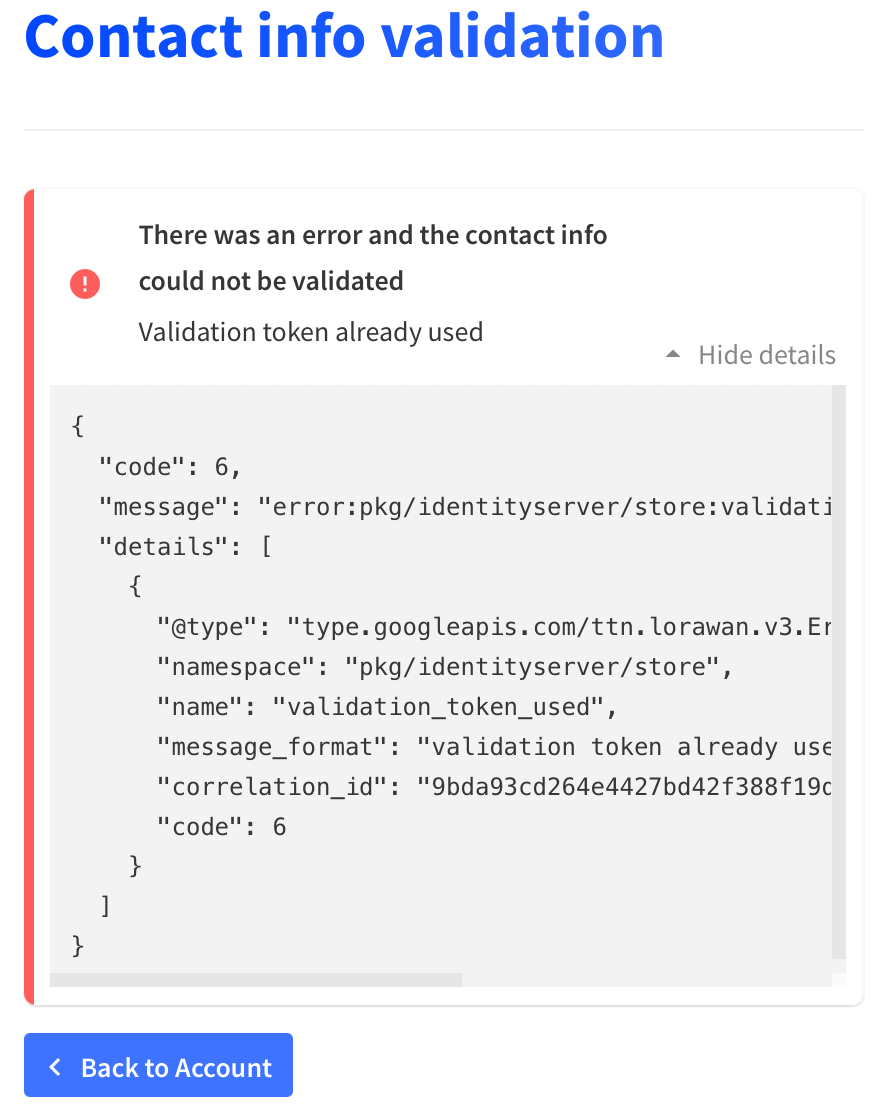 Email Validation Errors With Token Already Used · Issue 4857 · Thethingsnetworklorawan Stack 