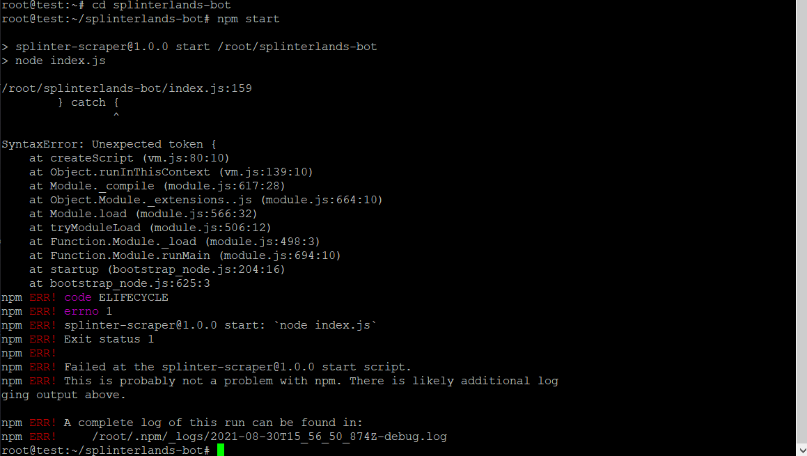bot stops · Issue #5 · alfficcadenti/splinterlands-bot · GitHub