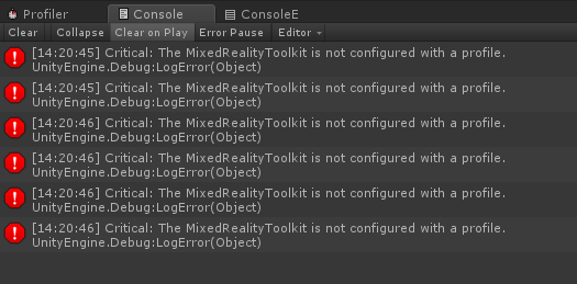 vNEXT: Configuring an empty scene for the MRTK raises errors · Issue #3161 · microsoft ...