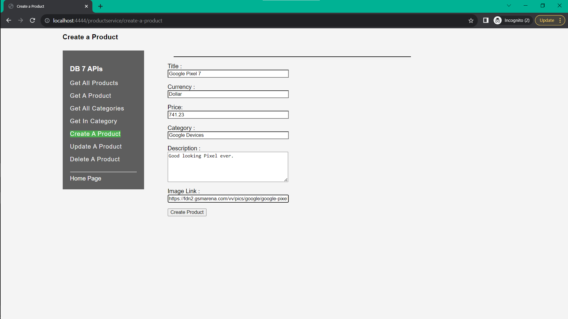 GitHub - jsbiresh/productService