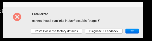 Error: 'cannot install symlinks in /usr/local/bin (stage 4)' · Issue #3558 · docker/for-mac · GitHub