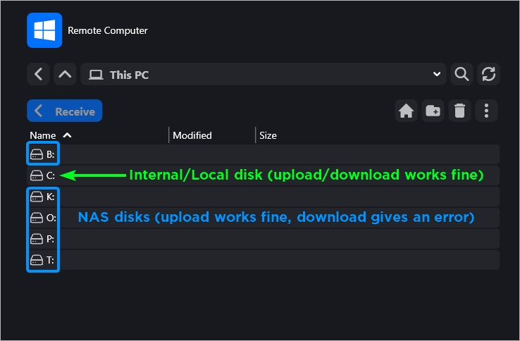 Error while downloading from NAS disks (upload works fine) · Issue #4492 · rustdesk/rustdesk ...