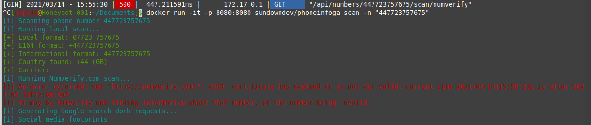 Numverify: certificate has expired or is not yet valid · Issue #724 · sundowndev/phoneinfoga ...