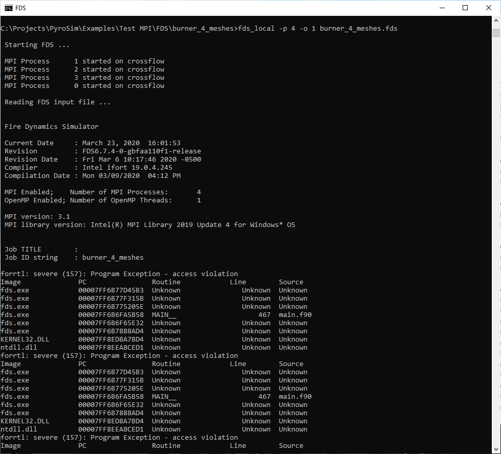 Peculiar FDS crash running MPI · Issue #8179 · firemodels/fds · GitHub