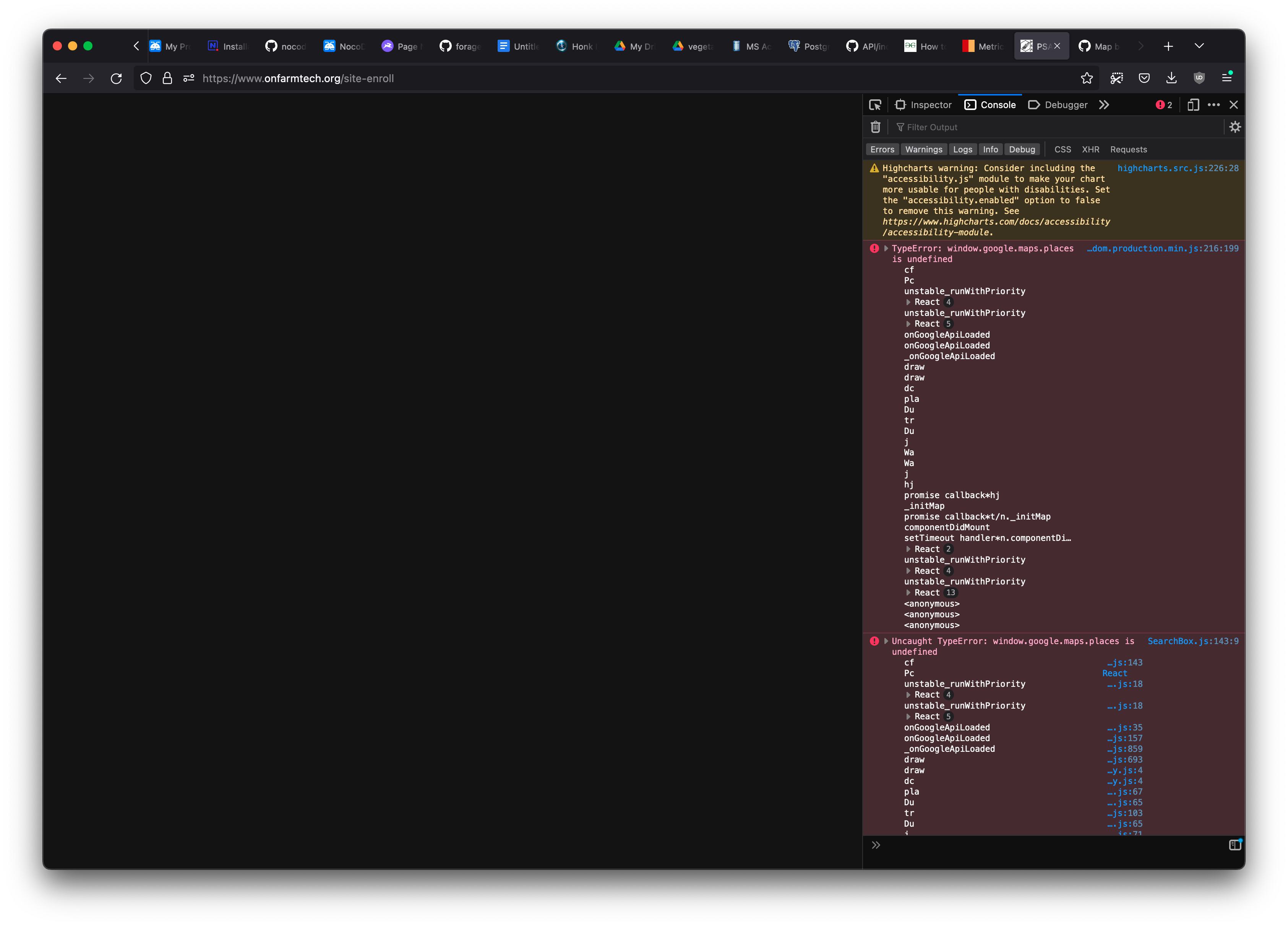 Site Enrollment Open Map To Edit Causes Application To Fail · Issue 1119 · Precision