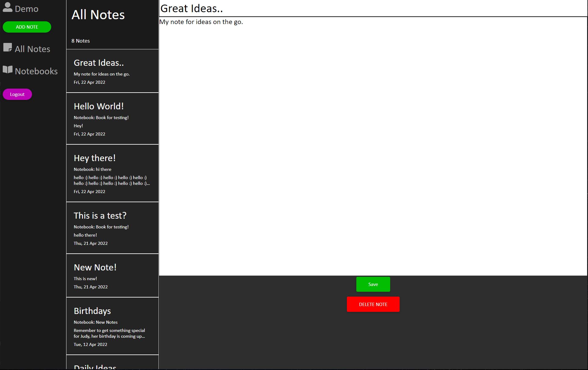 GitHub - dcaicedo87/EverNoted: A full-stack Evernote clone built with React, Redux, Flask ...