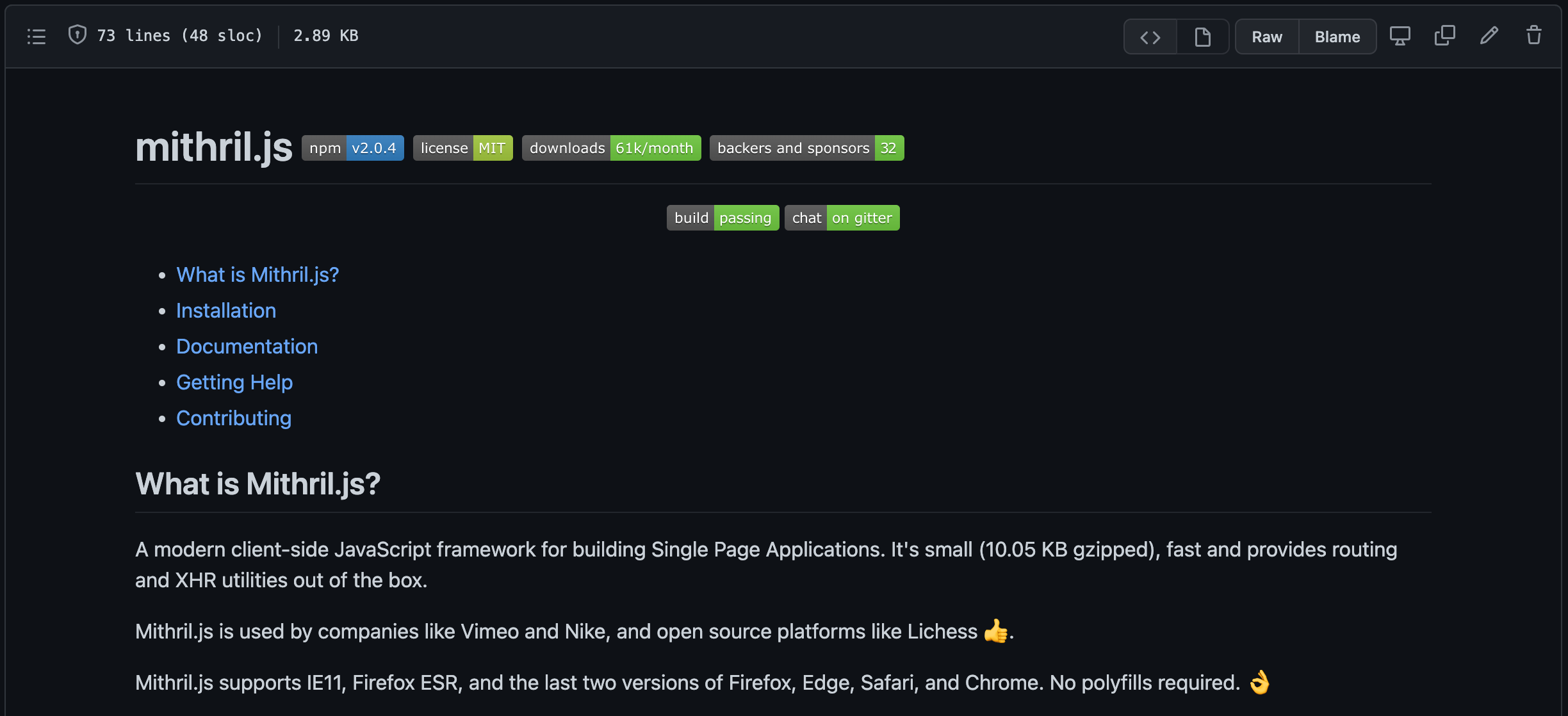 Broken README Intro · Issue #2749 · MithrilJS/mithril.js · GitHub