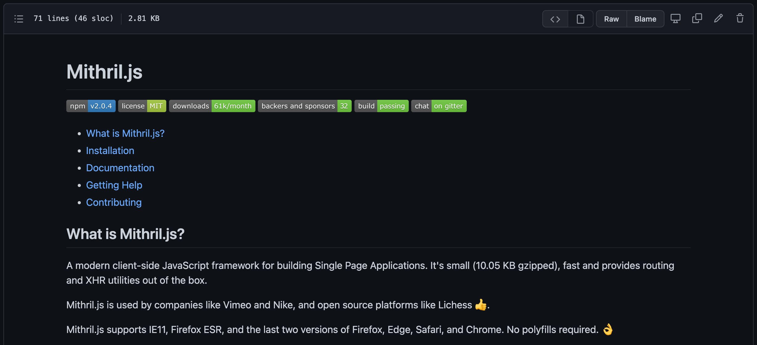 Broken README Intro · Issue #2749 · MithrilJS/mithril.js · GitHub