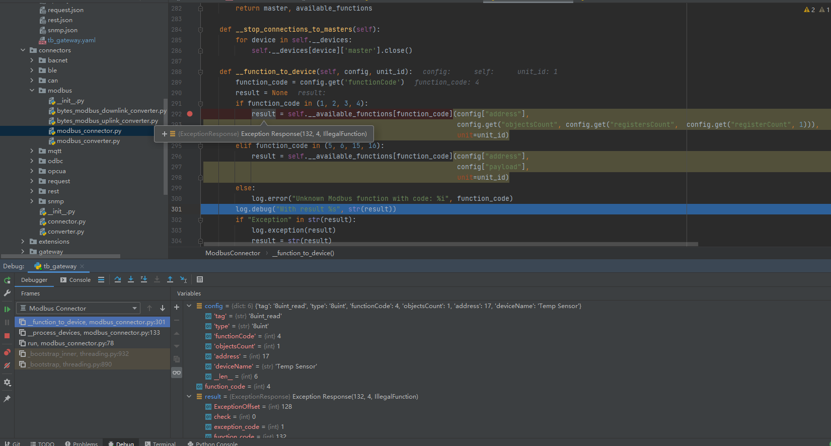[HELP] Modbus communication issues · Issue #317 · thingsboard/thingsboard-gateway · GitHub