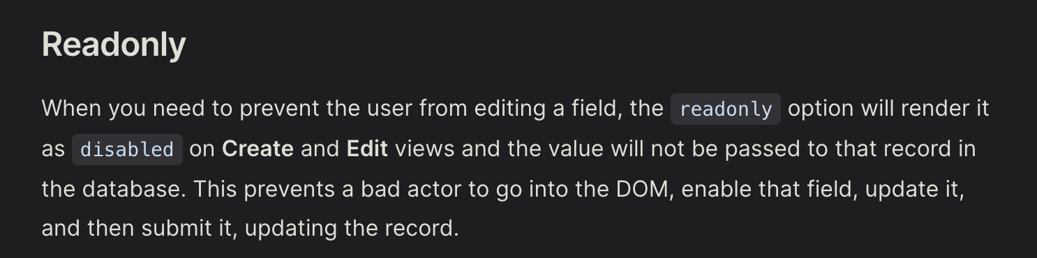 Filled field was not recognized by AVO after using "readonly: true" · Issue #1657 · avo-hq/avo ...