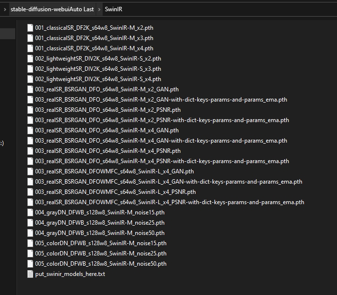 SwinIR Models throw errors! · Issue #831 · AUTOMATIC1111/stable-diffusion-webui · GitHub