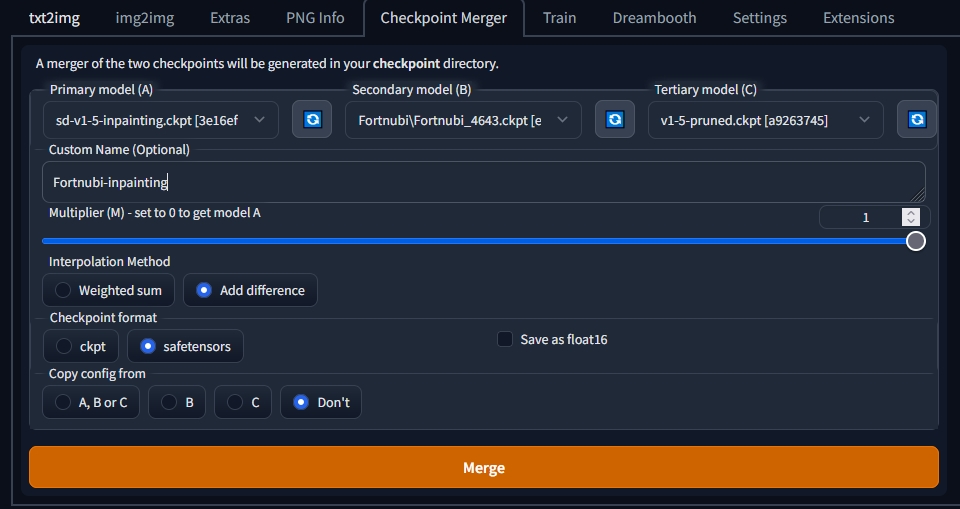 Correct way to create an INPAINTING MODEL? · AUTOMATIC1111 stable ...