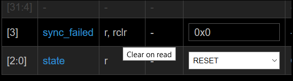 Access display should be W1C and not rw, woclr · Issue #22 · SystemRDL/PeakRDL-html · GitHub
