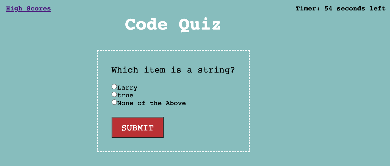 GitHub - dhl287/donnalee-code-quiz: Code Quiz - Web APIs