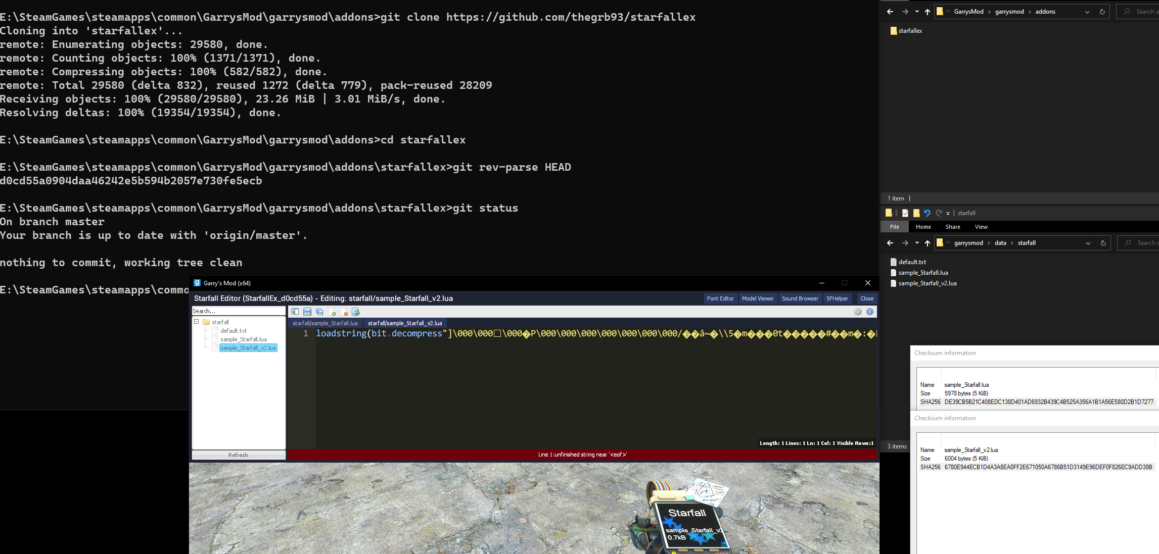 unfinished string near ' ' · Issue #1200 · thegrb93/StarfallEx · GitHub