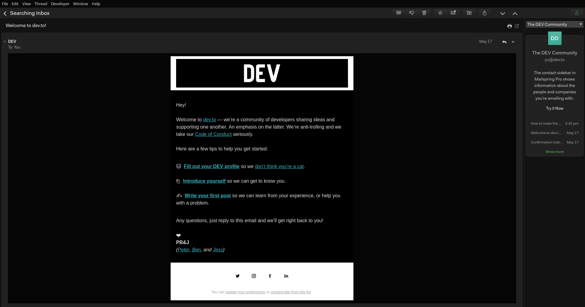 Changing email address makes DEV think I'm a new user · Issue #7947 ...