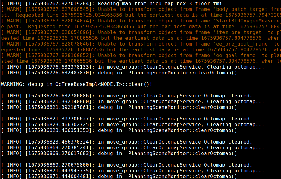 failed to clear octomap by using rosservice call /clear_octomap · Issue #3342 · moveit/moveit ...