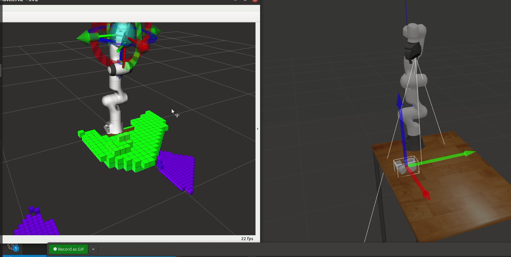 When the object point cloud moves away, the octomap of the original ...