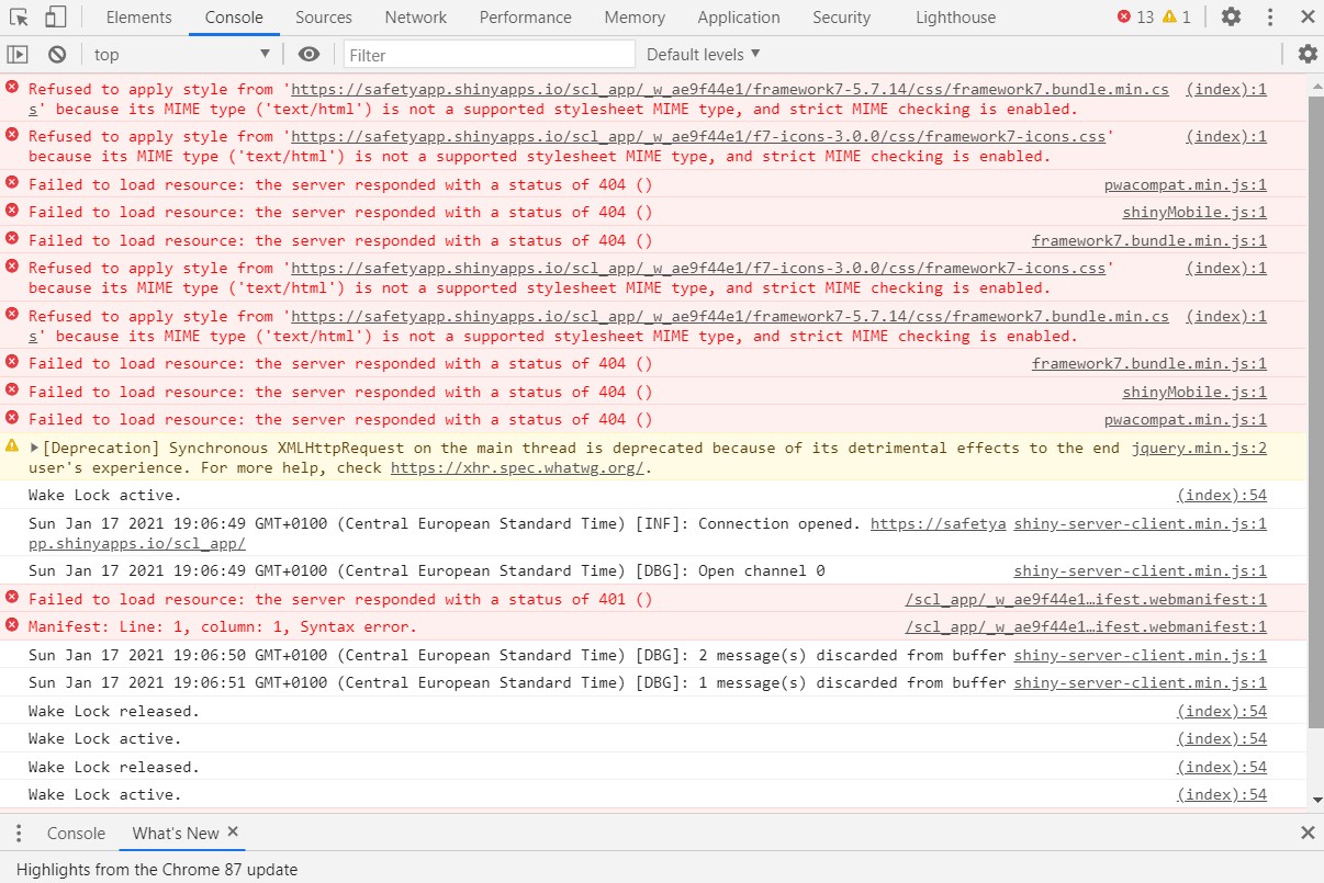 shinyMobile 0.8.0 not supported on Chrome? · Issue #147 · RinteRface/shinyMobile · GitHub