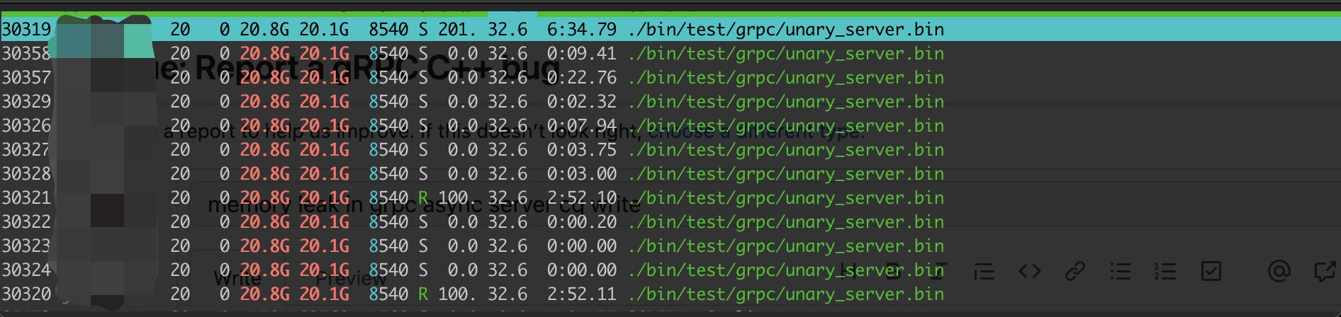 memory leak in grpc async server cq write · Issue #30009 · grpc/grpc · GitHub