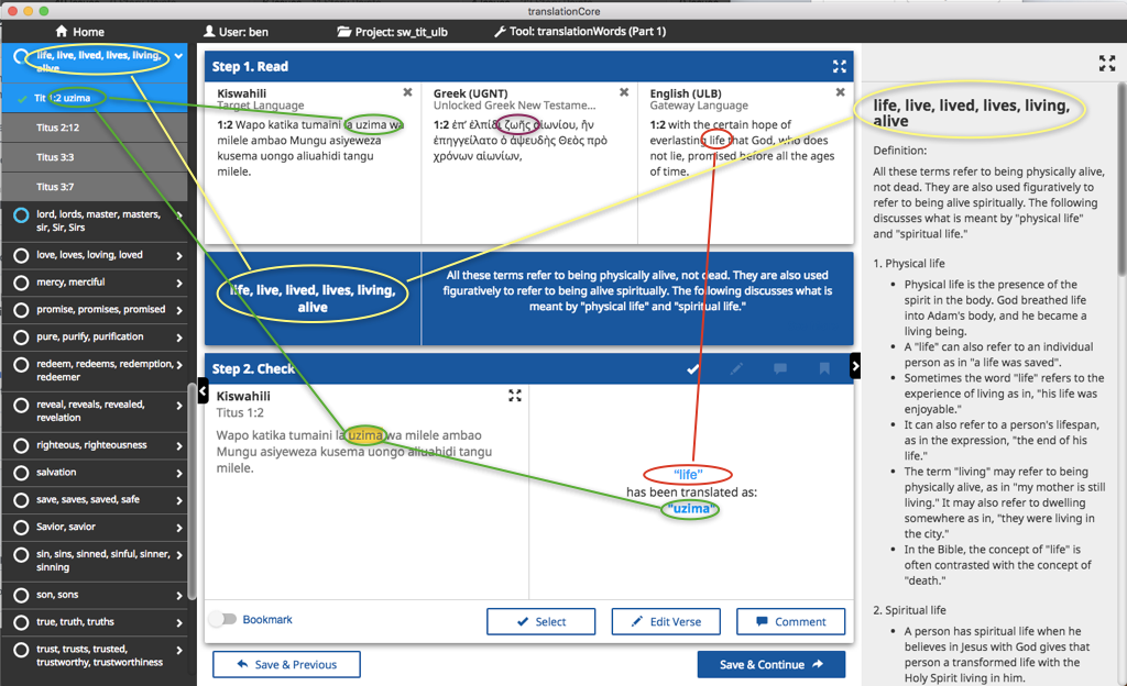 ScripturePane: Highlight words in Aligned GL via highlighted Primary Language quote · Issue ...