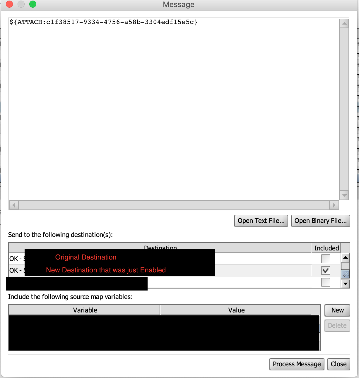Resending an Attachment from another Destination to a new one when it ...