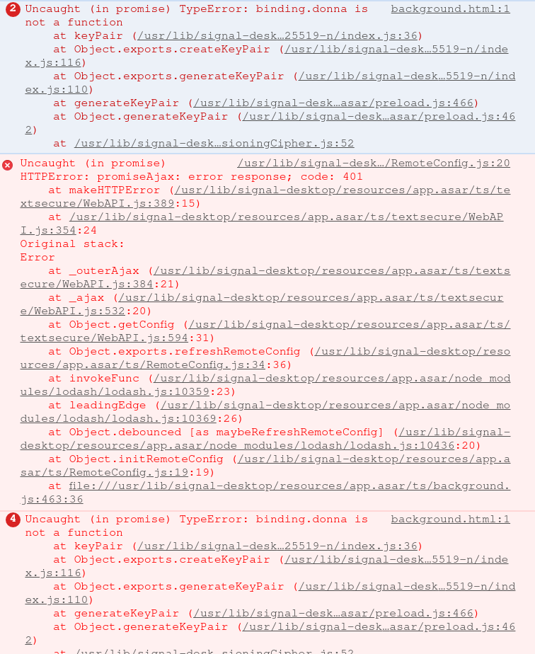 "Something went wrong" on Arch · Issue #5013 · signalapp/Signal-Desktop · GitHub