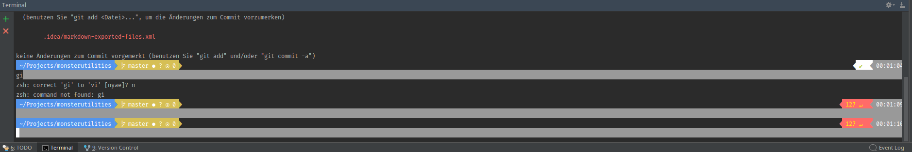 Unexpected formatting in Intellij IDEA Terminal · Issue #831 · Powerlevel9k/powerlevel9k · GitHub