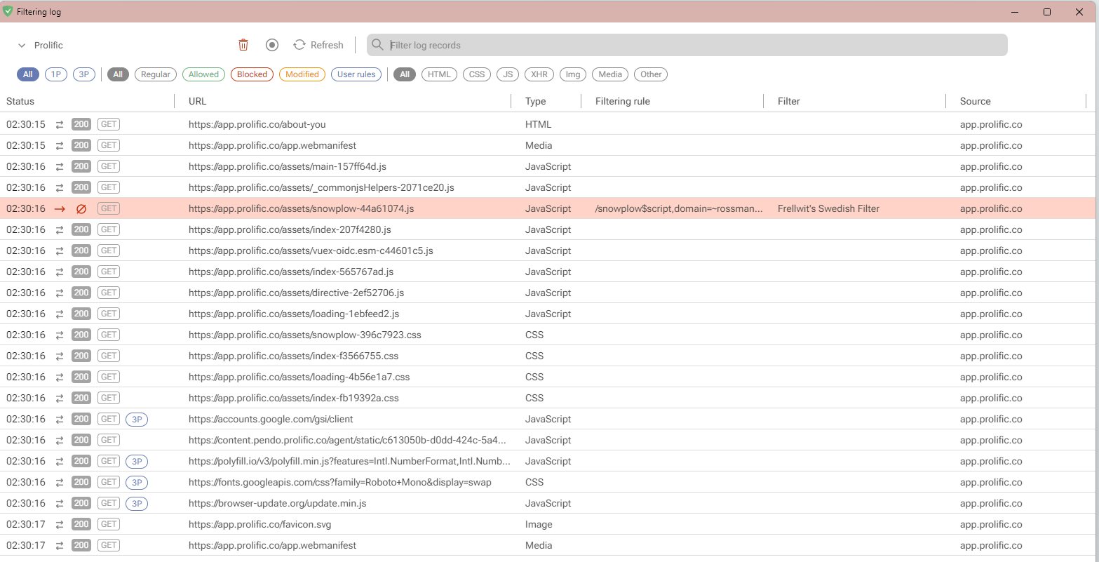 app.prolific.co · Issue #161134 · AdguardTeam/AdguardFilters · GitHub