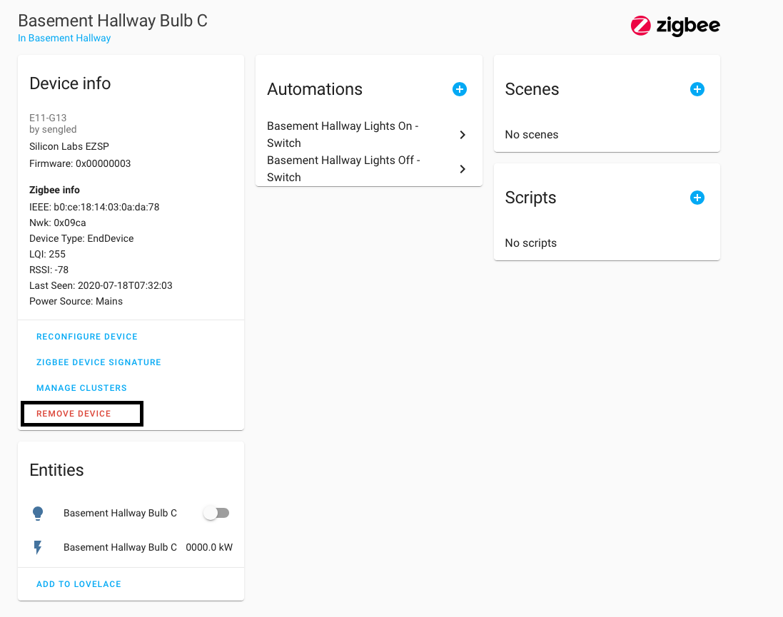 Removed ZHA devices appears after restart · Issue #37823 · home-assistant/core · GitHub