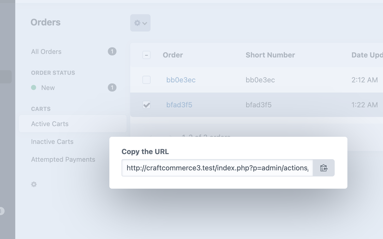Add Copy cart URL order element action · Issue #1386 · craftcms/commerce · GitHub