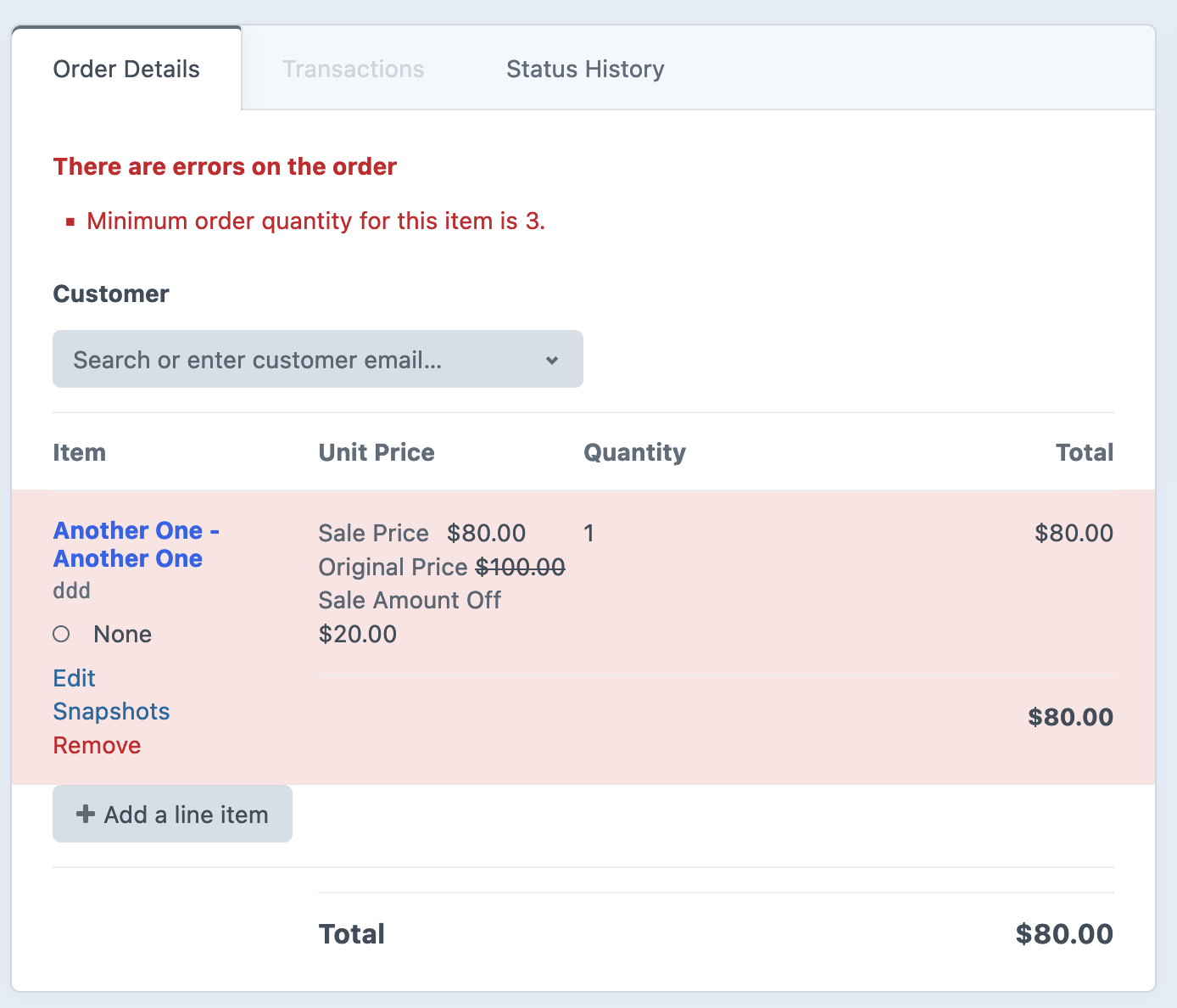 [4.x]: Can't add new lineitem in cp if the purchasable has a min amount set · Issue #2962 ...