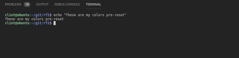 Terminal colors now change when using 'reset' in bash · Issue #75024 ...