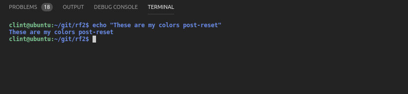Terminal colors now change when using 'reset' in bash · Issue #75024 ...
