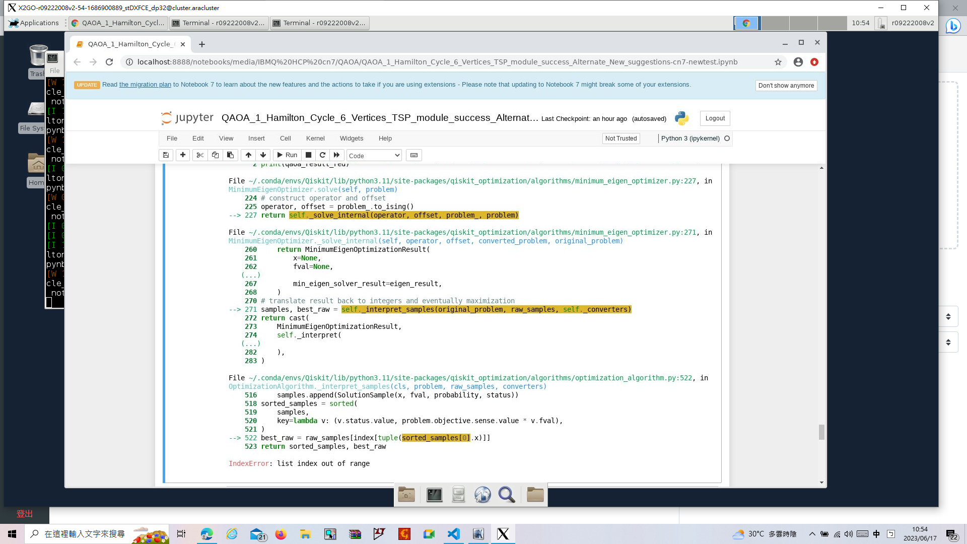 Minimum Eigen Optimizer Solve Function List Index Out Of Range
