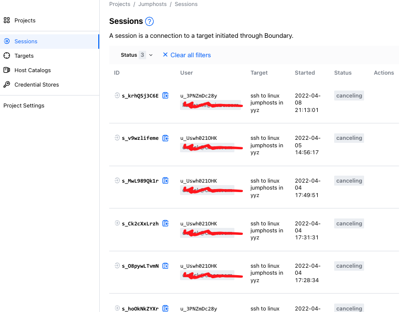 Sessions stuck in cancelling state · Issue #2040 · hashicorp/boundary · GitHub