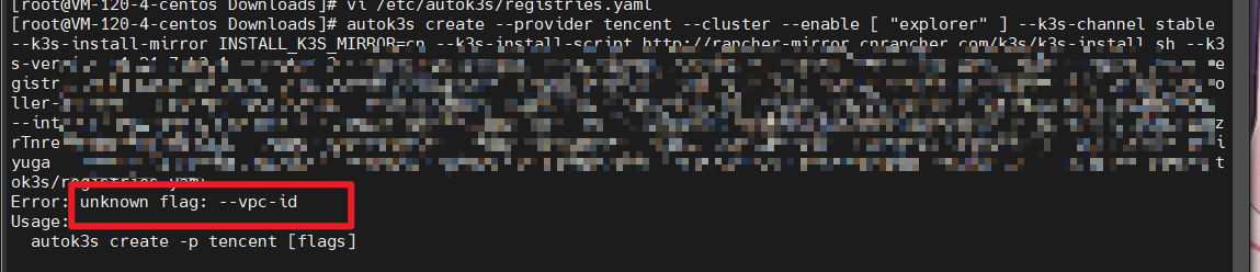 [BUG] UI 自动生成的命令 没有 --router 和 --vpc · Issue #387 · cnrancher/autok3s · GitHub
