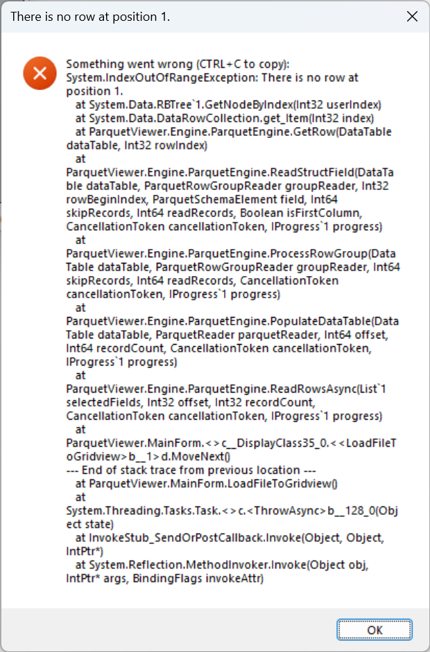 [BUG] Cannot open Delta Lake checkpoint parquet file · Issue #95 · mukunku/ParquetViewer · GitHub