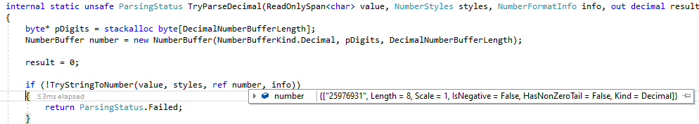 Utf8Parser.Decimal.TryParse, outside minimum range, incorrect success state · Issue #35586 ...