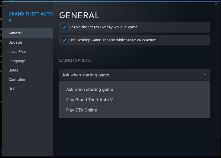 Latest Version 1016 Doesnt Show Steam Launch Options When Starting A Game · Issue 3406
