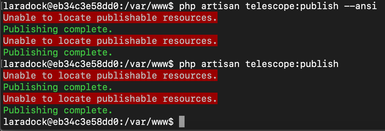 Unable to locate publishable resources · Issue #981 · laravel/telescope · GitHub
