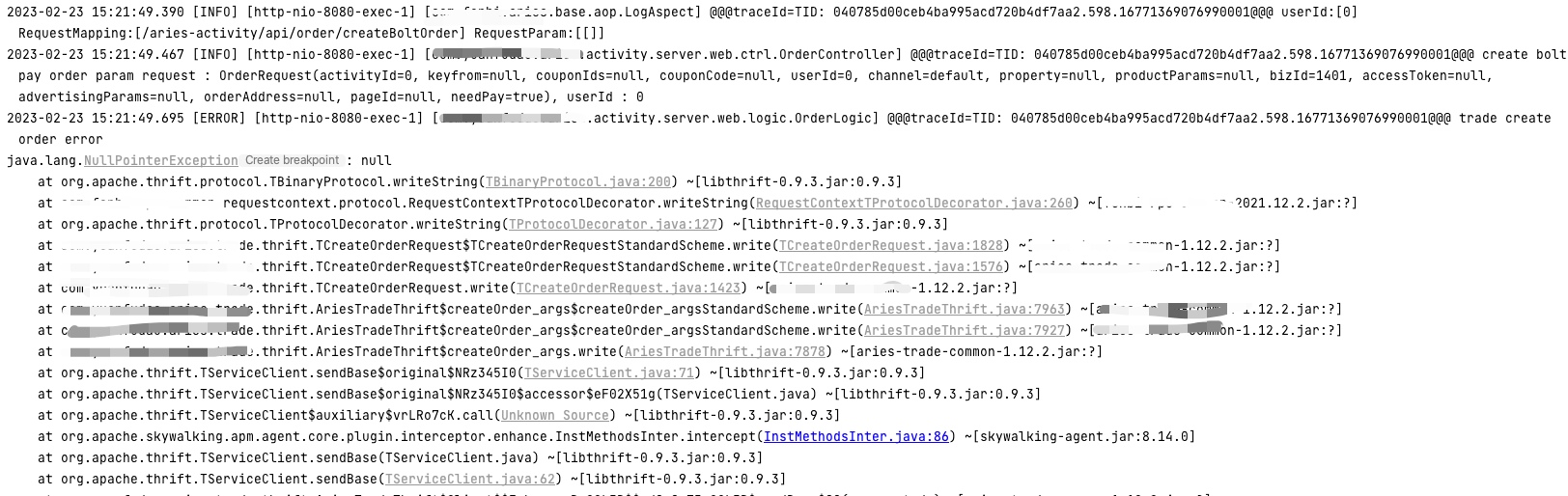 [Bug] An error during the "sendBase" phase in the thrift plugin resulted in a duplicated traceId ...