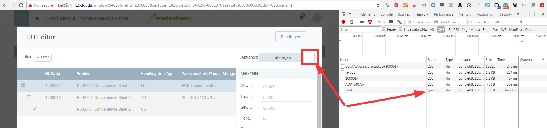 Disable quick action dropdown button while running the action · Issue #992 · metasfresh ...