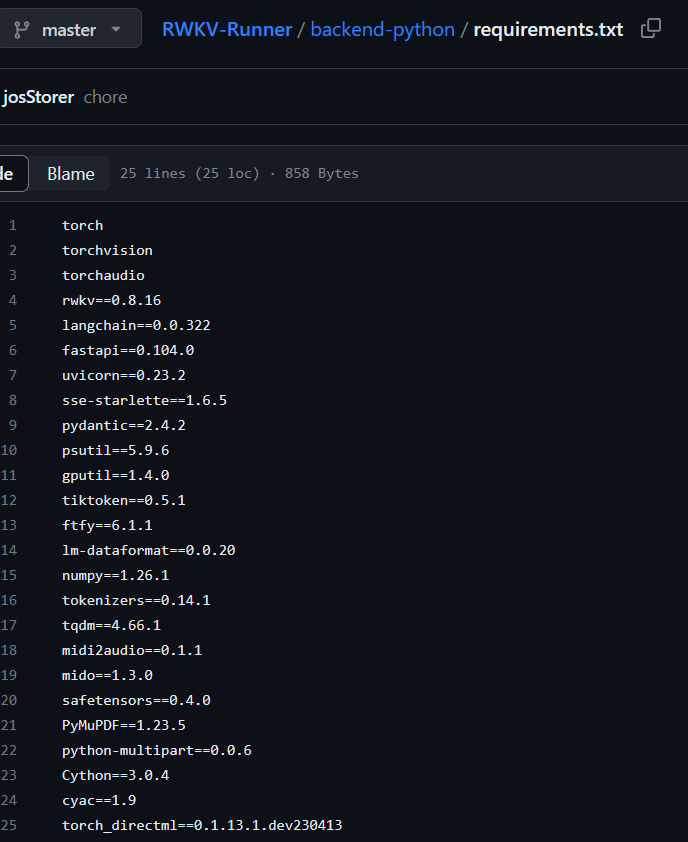 Missing dependencies after pip install · Issue #210 · josStorer/RWKV-Runner · GitHub