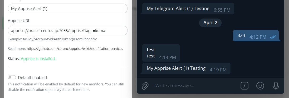 Notification Apprise - Sent but not received · Issue #1440 · louislam ...